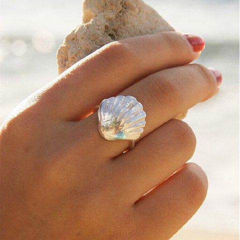 [41% OFF] 2021 Trendy Simple Style Shell Ring For Women In SILVER ...
