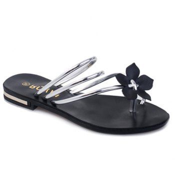 [17% OFF] 2025 Concise Flat Heel And Flower Design Women's Slippers In ...