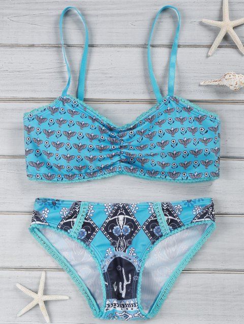 [17% OFF] 2018 Women's Chic Blue Print Bikini Suit Swimwear In ...