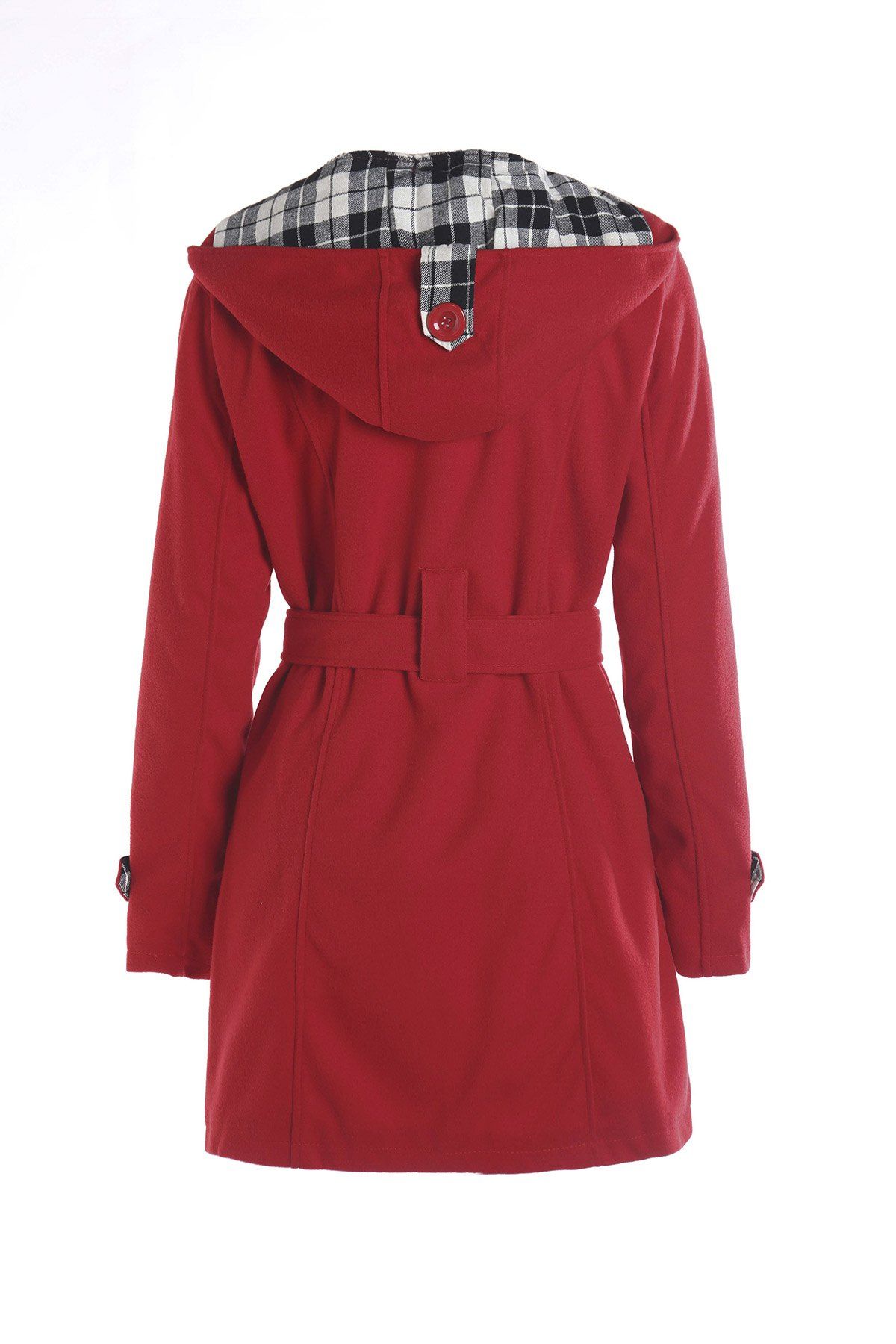 [57% OFF] 2020 Stylish Double-Breasted Hooded Long Sleeve Worsted Coat ...