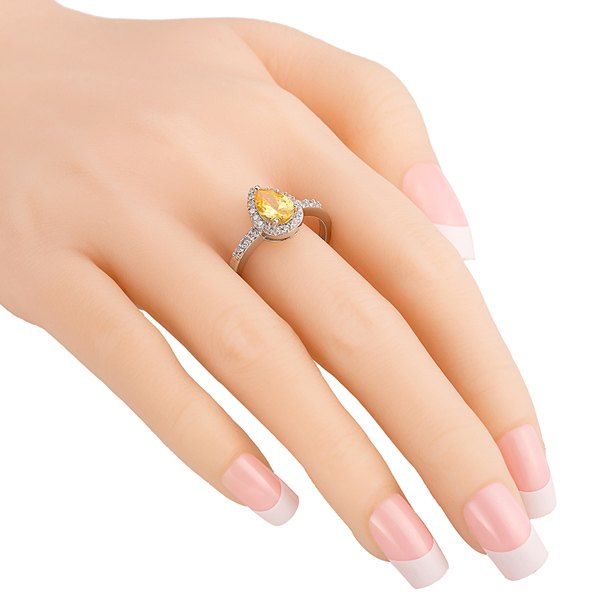 2018 Water Drop Rhinestoned Ring GOLDEN In Rings Online Store. Best ...