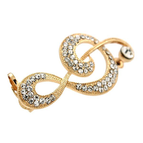 2018 ONE PIECE Music Note Rhinestoned Ear Cuff GOLDEN In Earrings ...