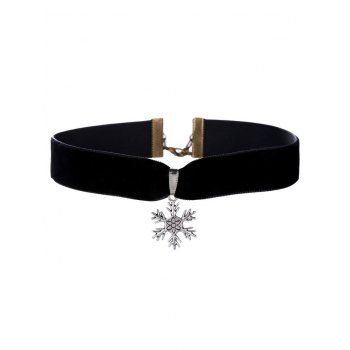 [17% OFF] 2025 Christmas Snowflake Velour Wide Choker Necklace In BLACK ...