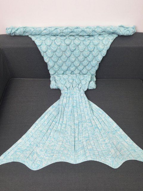 [17% OFF] 2019 Soft Fish Scale Knitted Sofa Wrap Mermaid Blanket In ...