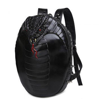 [17% OFF] 2025 Snake Head Shaped Embossed Rivet Backpack In BLACK ...