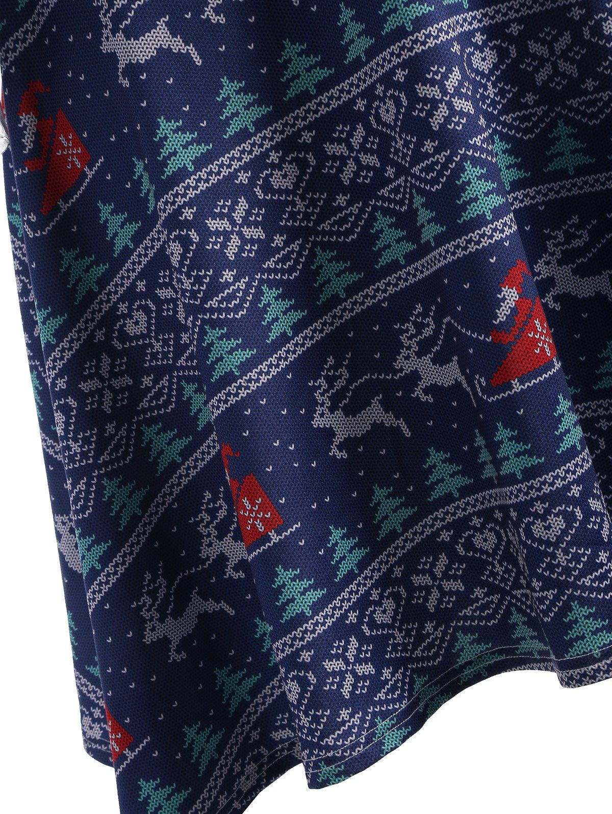 2018 Christmas Elk Print Swing Dress DEEP BLUE ONE SIZE In Print ...