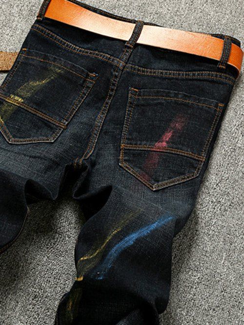 DressLily.com: Photo Gallery - Pocket Colorful Striped Zipper Fly Jeans