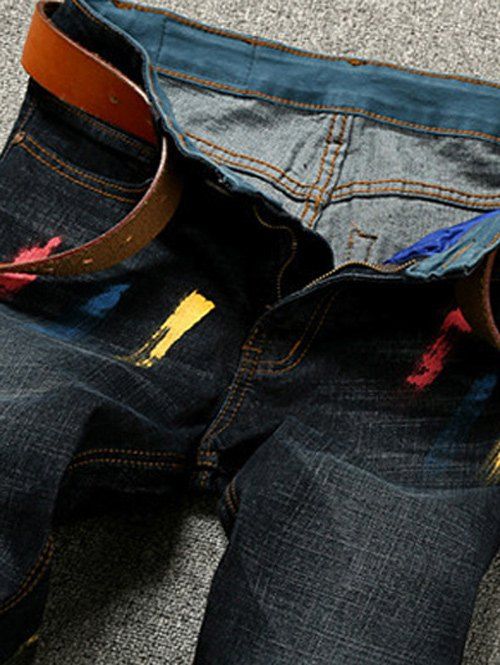 DressLily.com: Photo Gallery - Pocket Colorful Striped Zipper Fly Jeans
