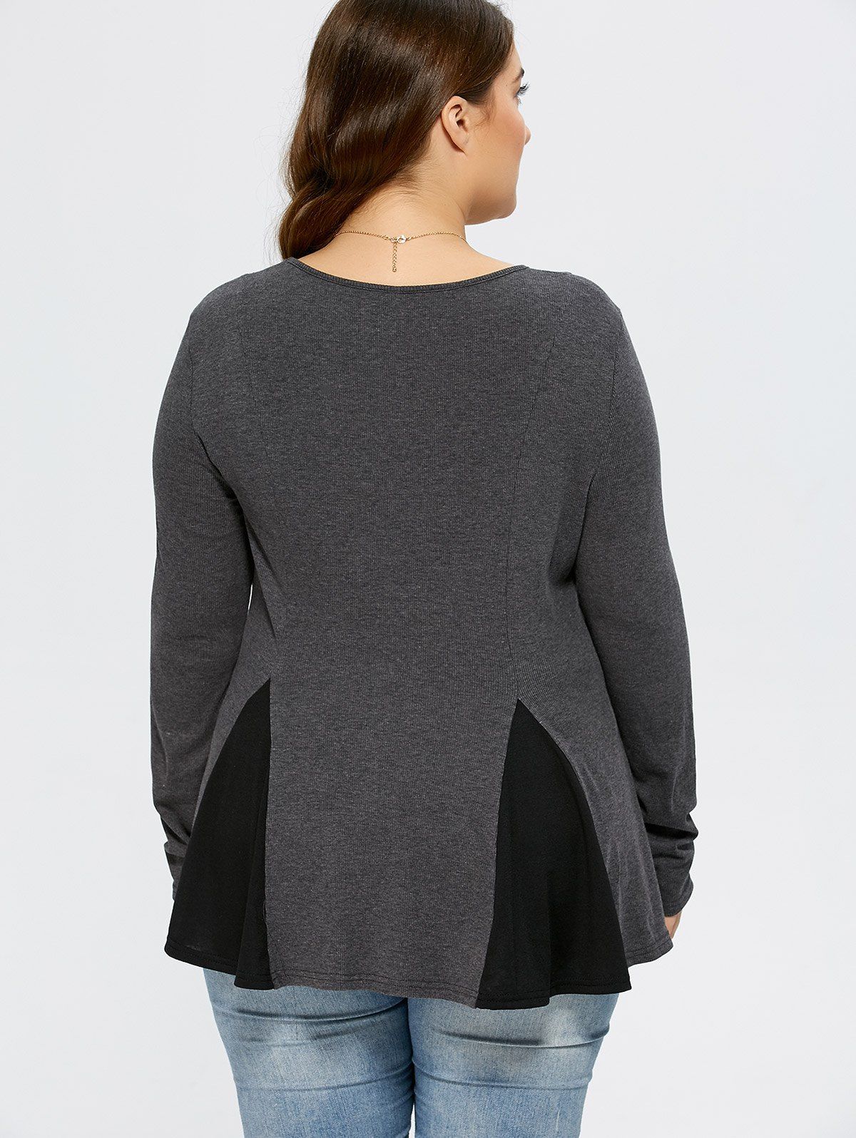 DressLily.com: Photo Gallery - Plus Size Two Tone Peplum T-Shirt