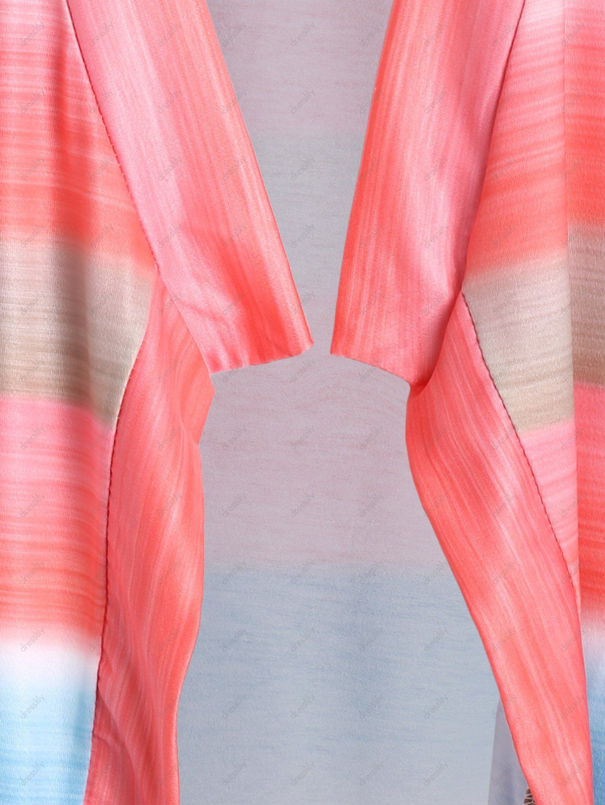 [35 Off] 2021 Stylish Collarless Long Sleeve Asymmetrical Color Block