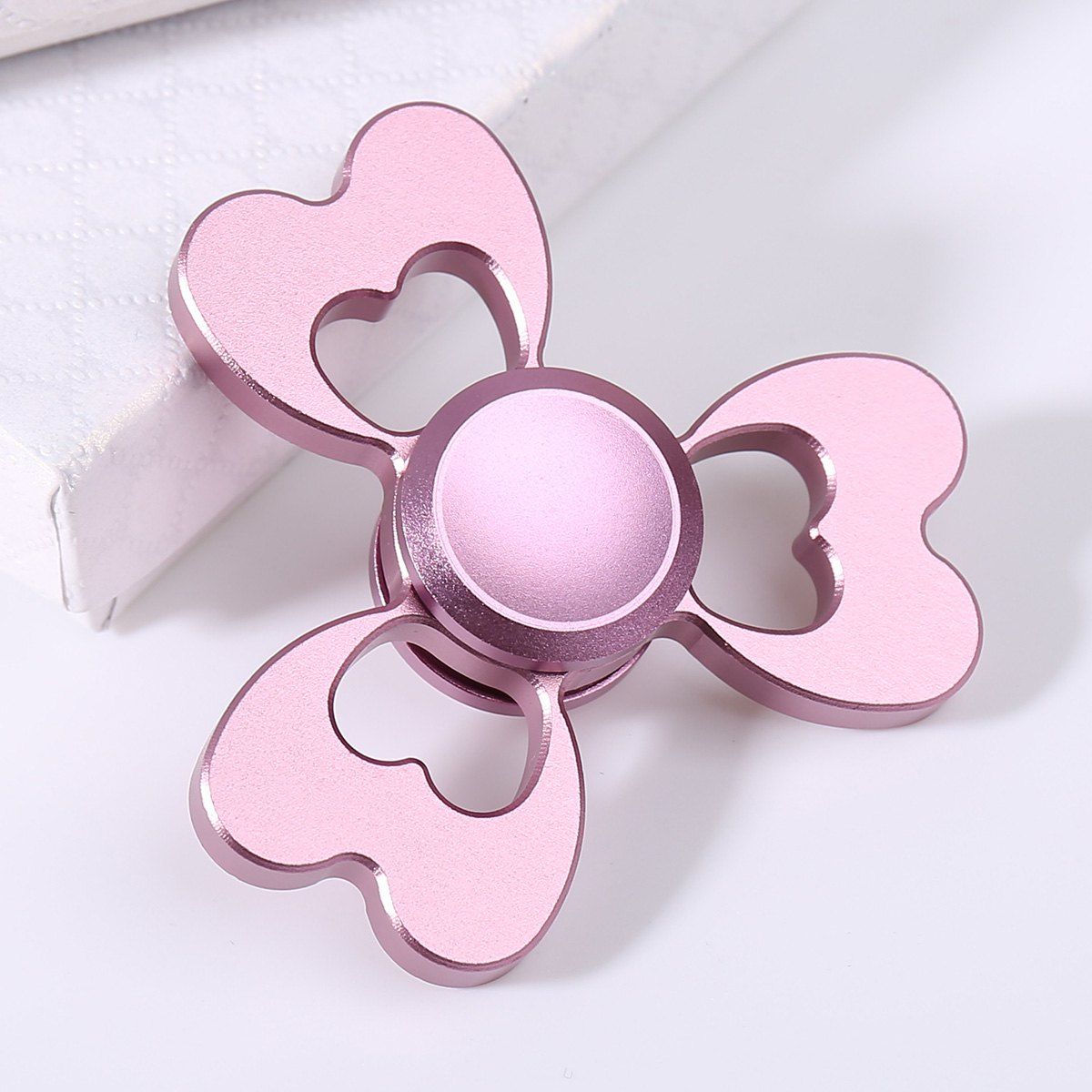 2018 Clover Shape Alloy Fidget EDC Toy Finger Gyro PINK CM In Finger ...