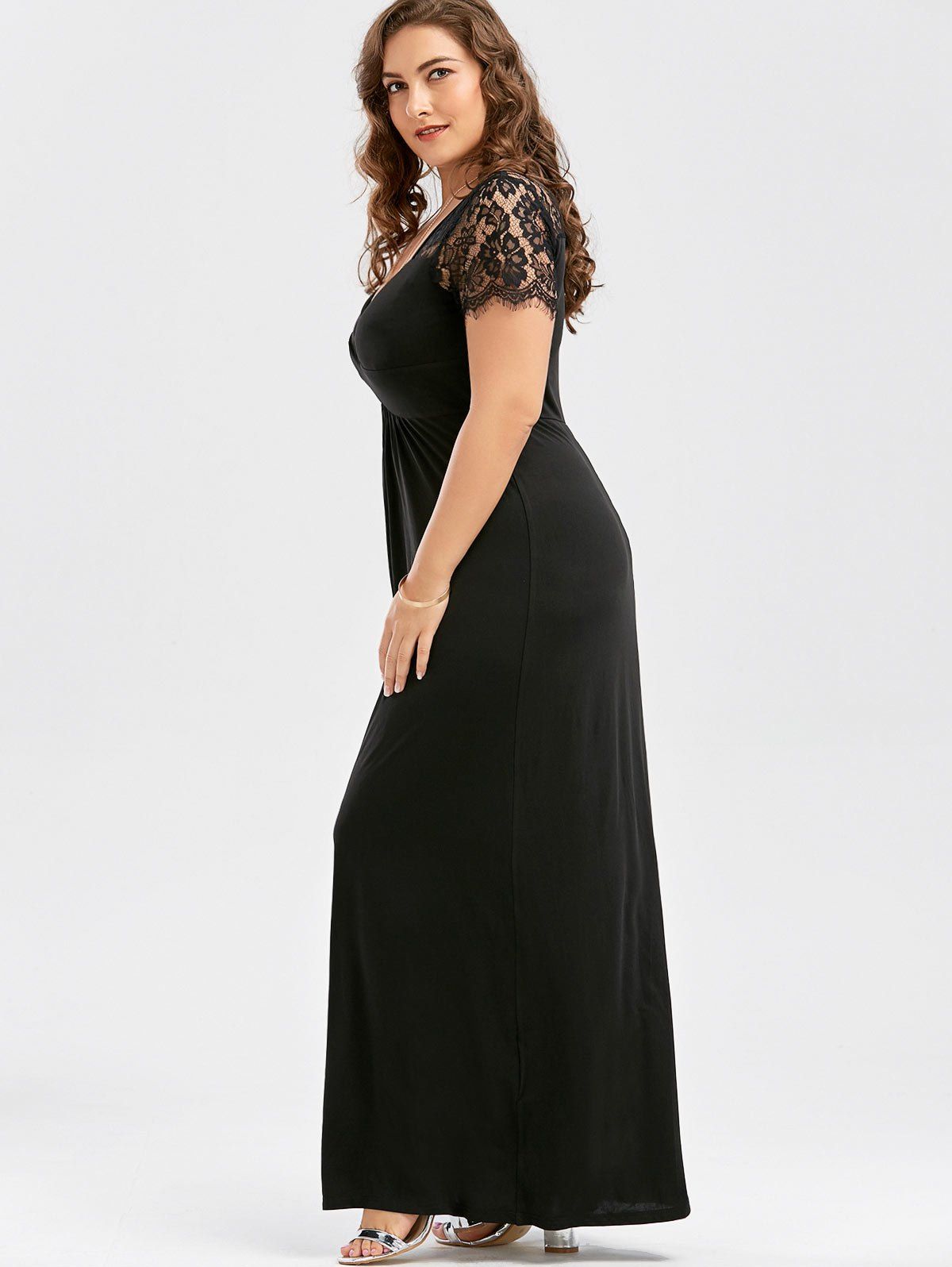 Photo Gallery Plus Size Empire Waist Lace Panel Dress
