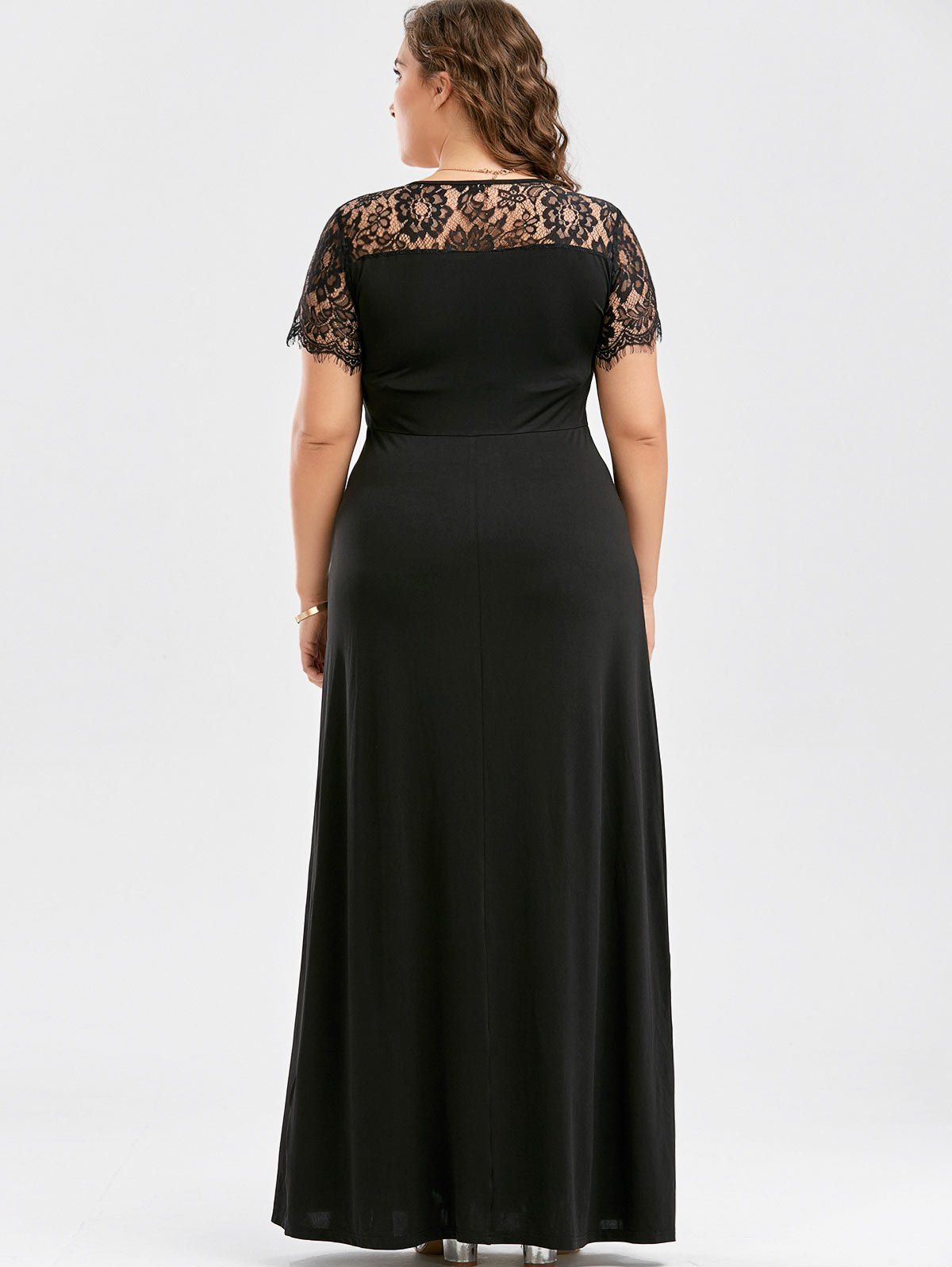 Photo Gallery Plus Size Empire Waist Lace Panel Dress