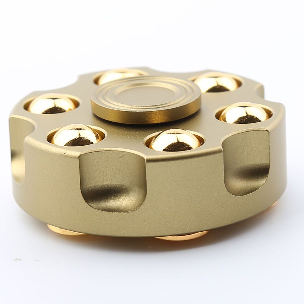 2018 7 Mins Rotating Revolver Shape Fidget Metal Spinner GOLDEN In ...