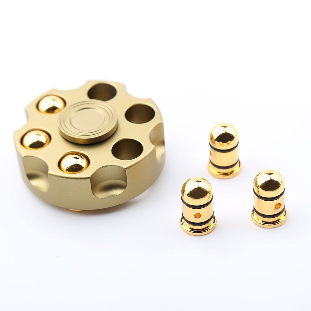 2018 7 Mins Rotating Revolver Shape Fidget Metal Spinner GOLDEN In ...