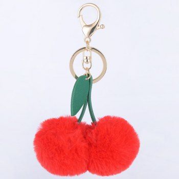 [17% OFF] 2025 Leaf Cherry Fuzzy Key Chain In RED | DressLily