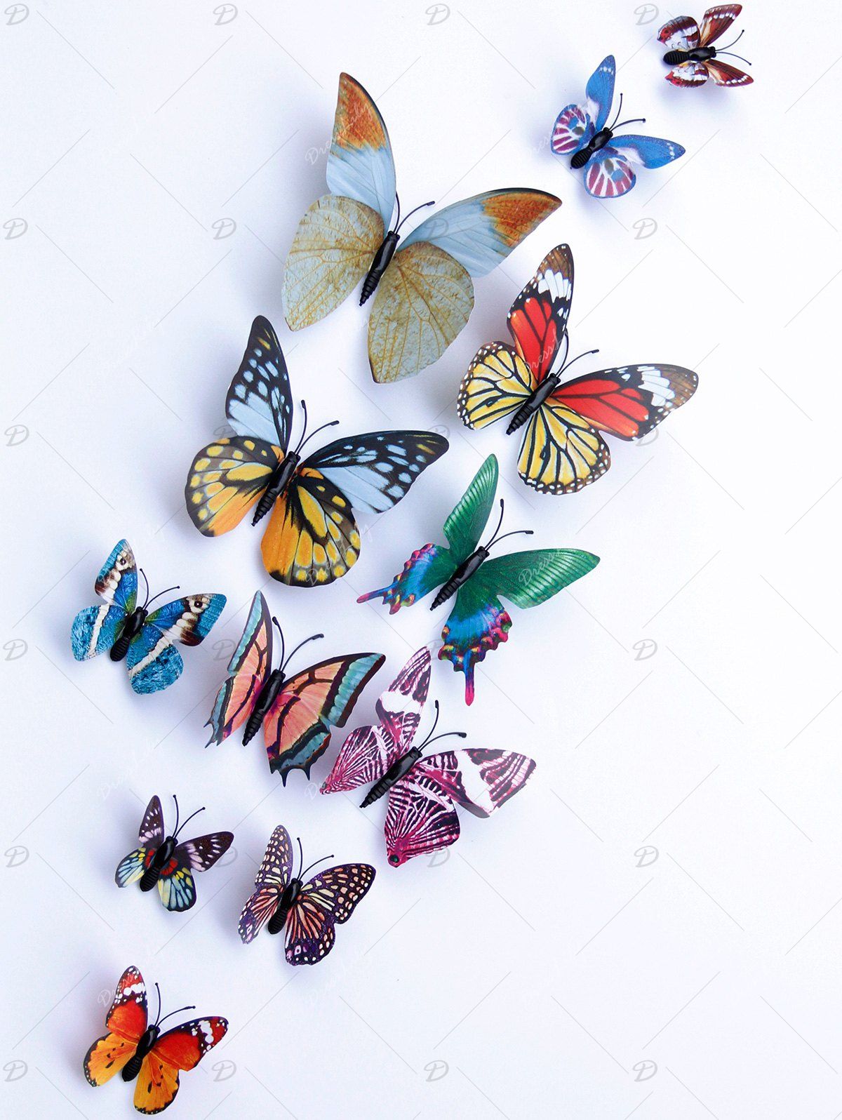 2018 3D Luminous Single Wing Butterfly Vinyl Wall Stickers COLORFUL In ...