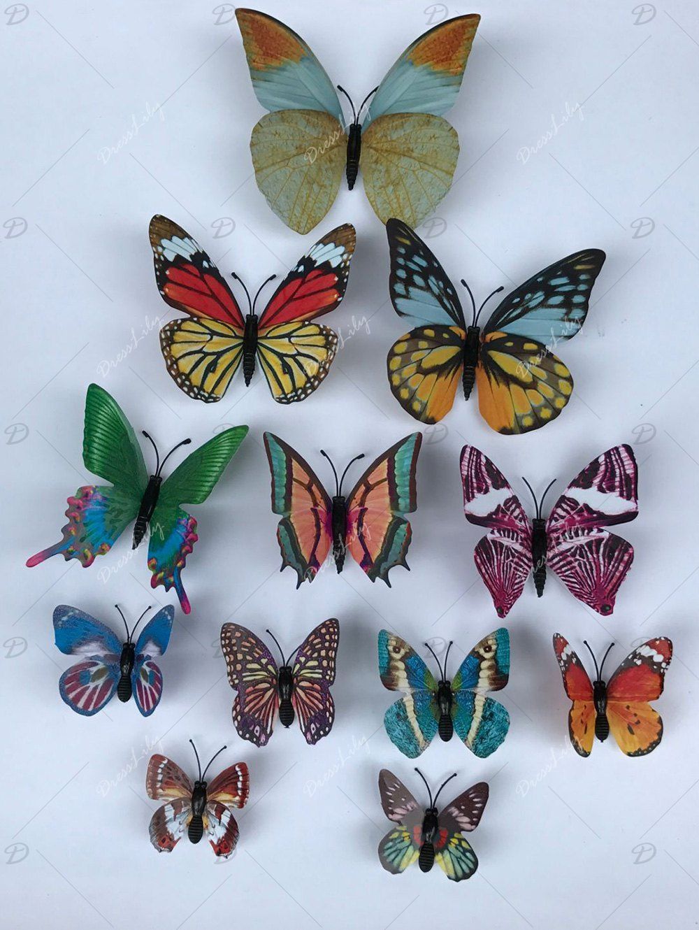 2018 3D Luminous Single Wing Butterfly Vinyl Wall Stickers COLORFUL In ...