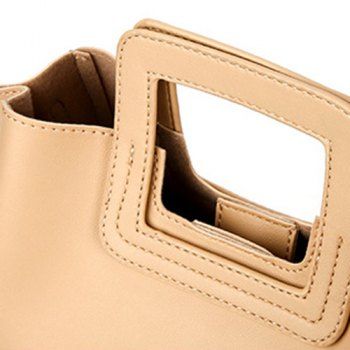 2018 Square Handle Faux Leather Tote Bag BLACK In Tote Bags Online ...