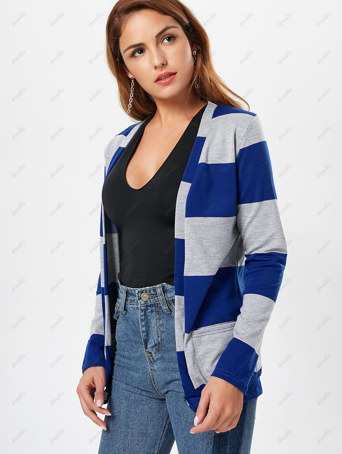 Royal blue button cardigan long black dress – how to make a cardigan ...