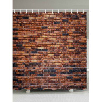 [41% OFF] 2025 Brick Wall Pattern Waterproof Bath Shower Curtain In ...