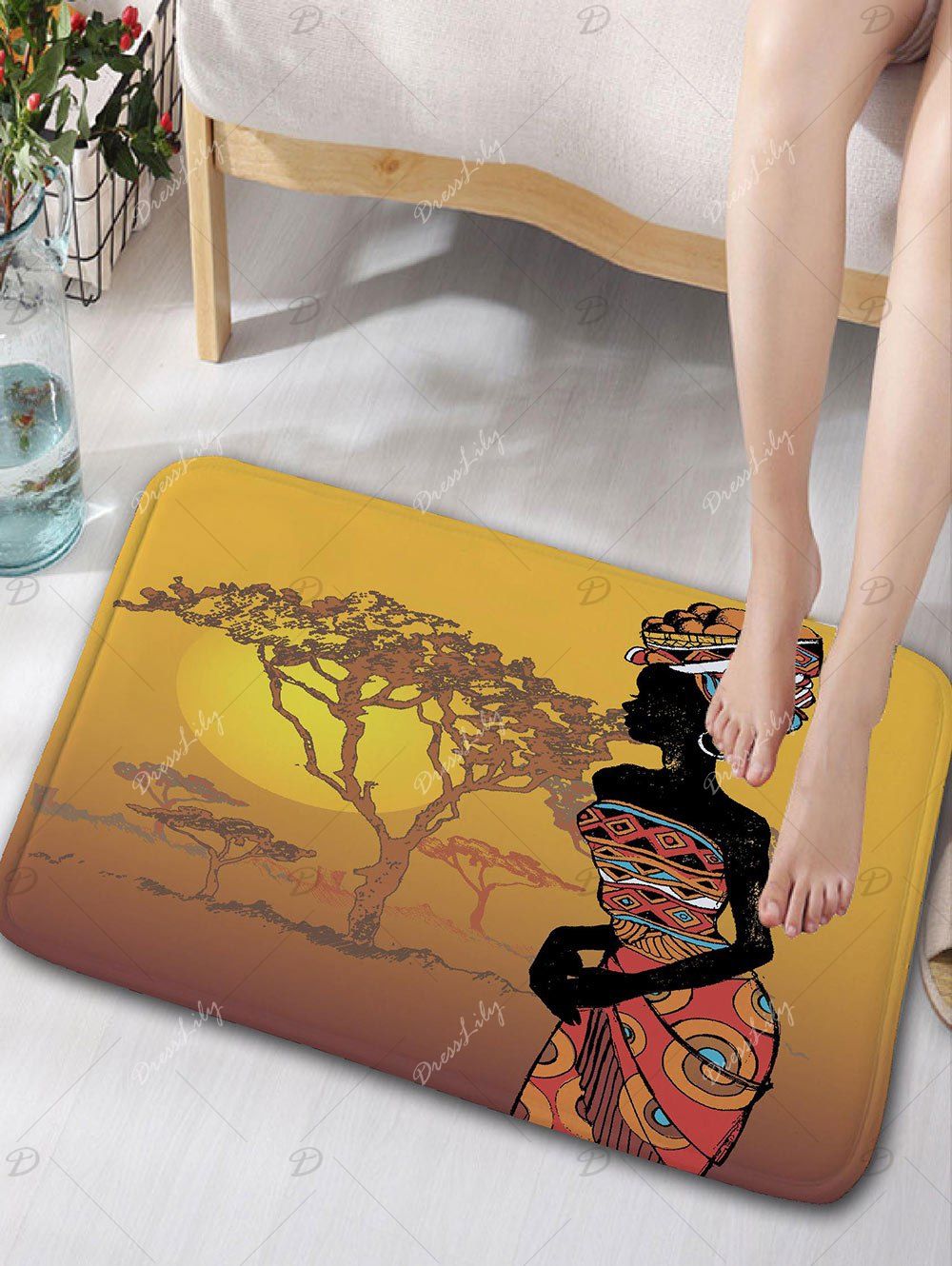 2018 African Beauty Shower Curtain and Bath Rug GINGER In Shower ...