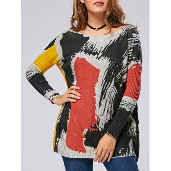 [17% OFF] 2025 Color Lump Ribbed Drop Shoulder Sweater In COLORMIX ...