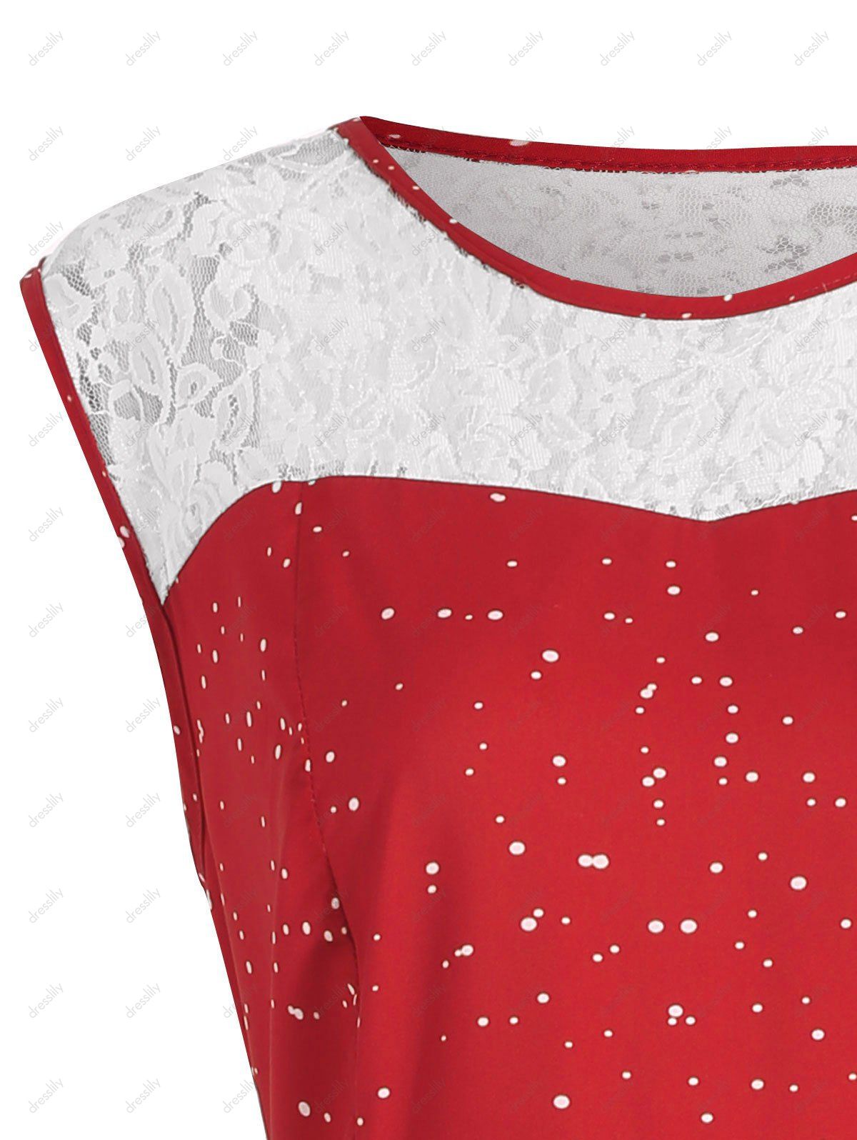 [44 Off] 2021 Christmas Plus Size Lace Insert Sleeveless Party Dress