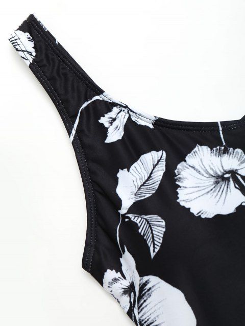 [17 Off] 2019 Floral Peplum Tankini Swimsuit In Black S