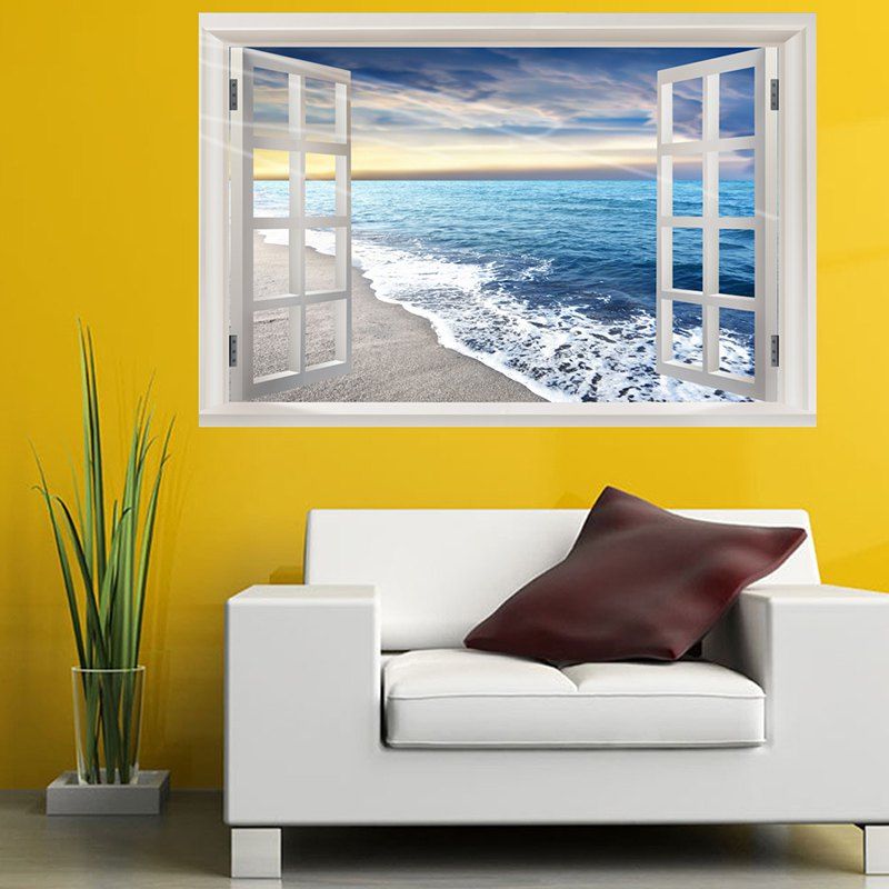 DressLily.com: Photo Gallery - Sea Beach Waves Removable Window View ...