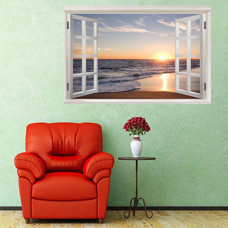 DressLily.com: Photo Gallery - Removable Window View Seaside Sunset ...