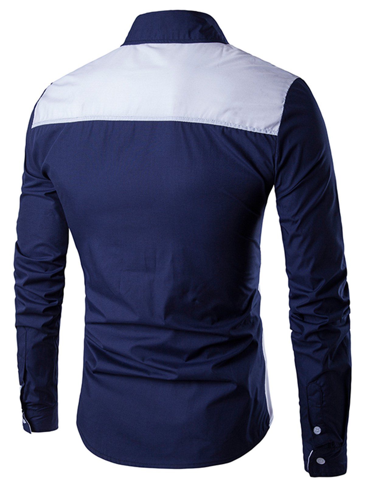 2018 Button Up Two Tone Casual Shirt WHITE XL In Shirts Online Store ...