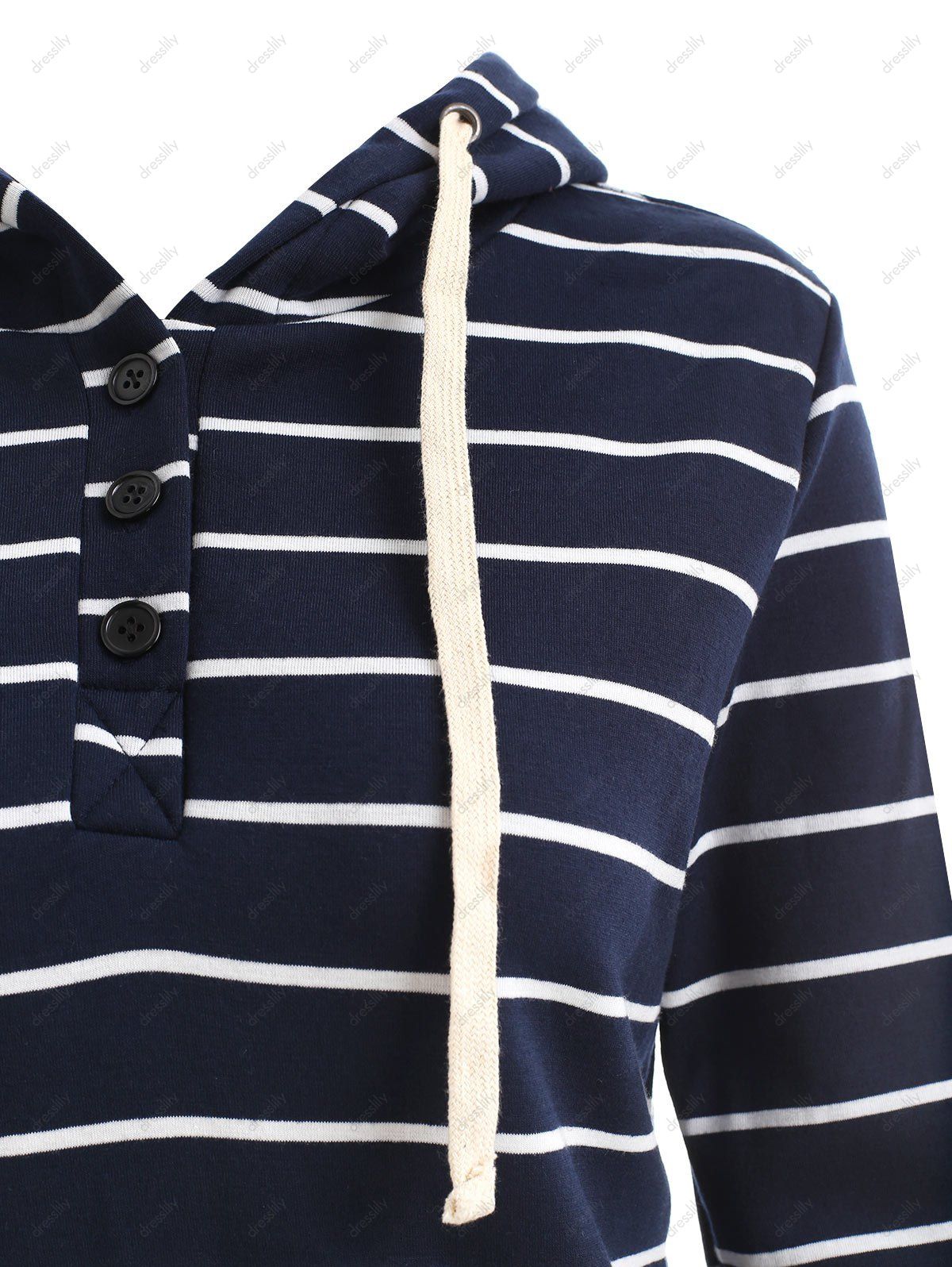 [31 Off] 2021 Stylish Hooded Long Sleeve Striped Drawstring Womens