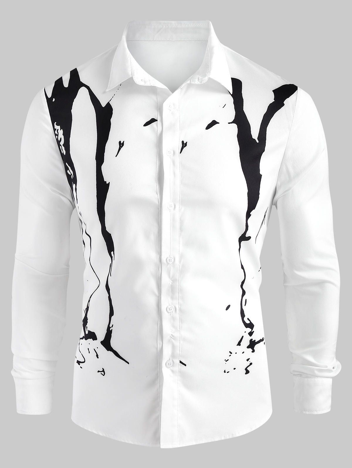 DressLily.com: Photo Gallery - Ink Splatter Print Button Up Shirt