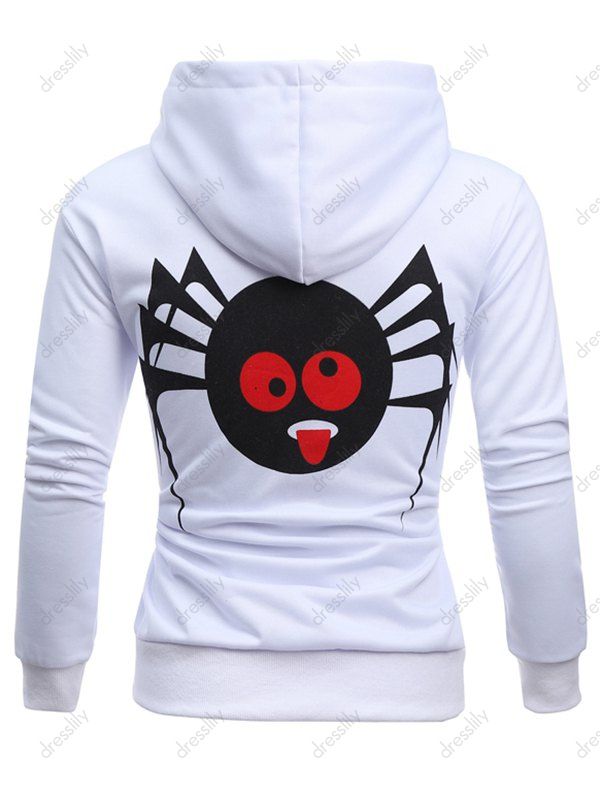 [31% OFF] 2021 Halloween Spider Casual Pullover Hoodie In NATURAL WHITE ...