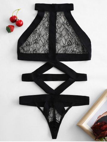 [17% OFF] 2018 Sexy Hollow Out Strapless Black Teddy For Women In BLACK ...