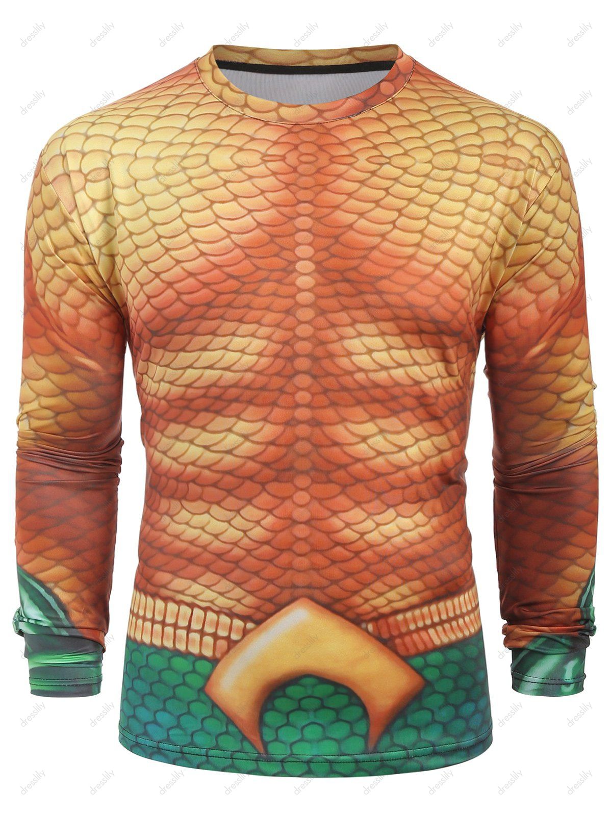 [34% OFF] 2021 Fish Scales Print Casual Long Sleeves T-shirt In ...