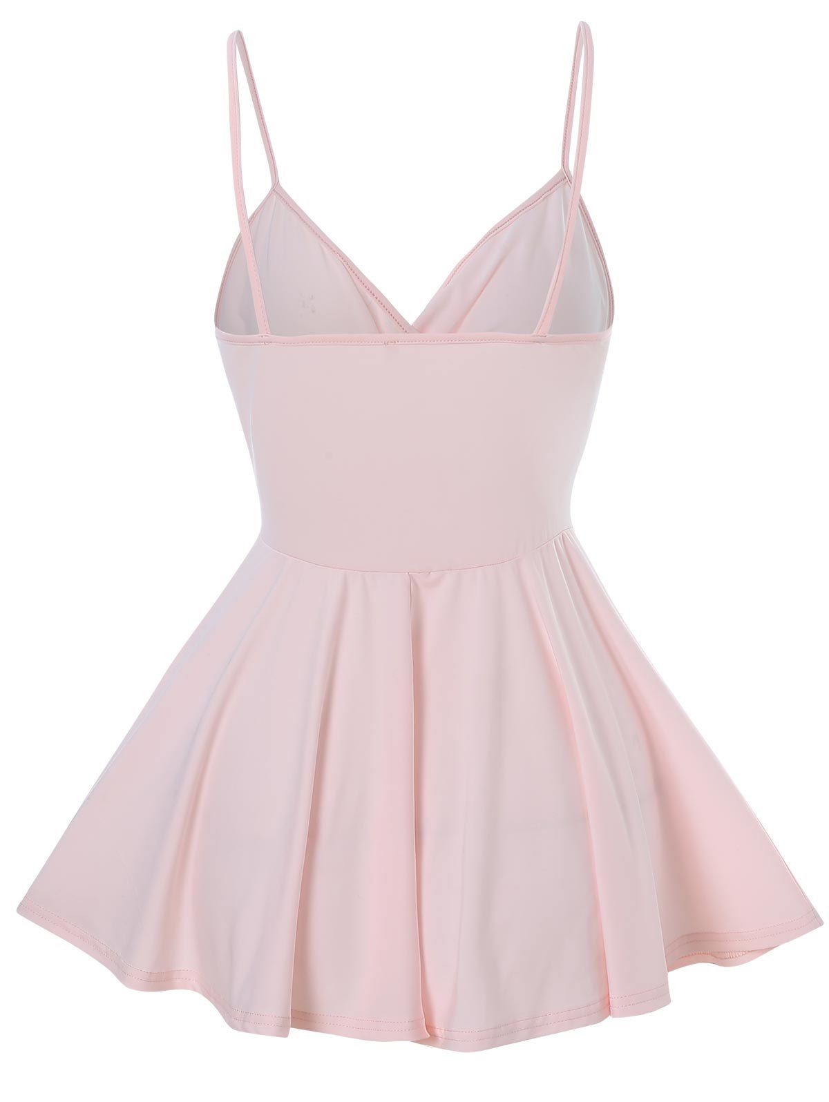 [57% OFF] 2019 Flare Spaghetti Strap Tank Top In PINK | DressLily