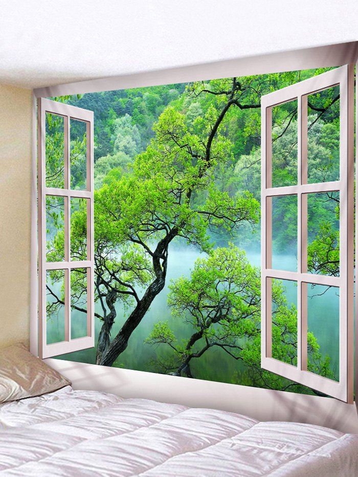 DressLily.com: Photo Gallery - Window Mountain Print Tapestry Wall ...