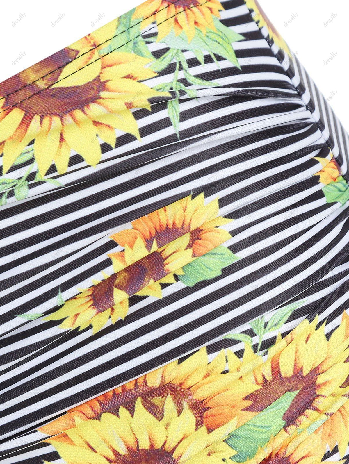 [57% OFF] 2021 Sunflower Striped Ruched Tankini Set In Multicolor A ...