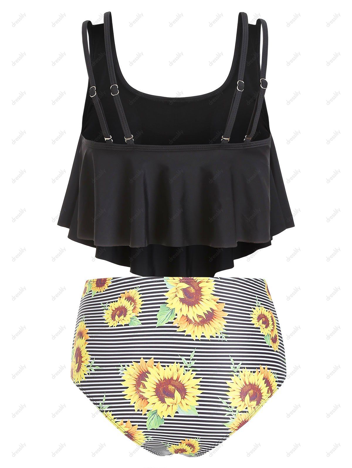 [57% OFF] 2021 Sunflower Striped Ruched Tankini Set In Multicolor A ...