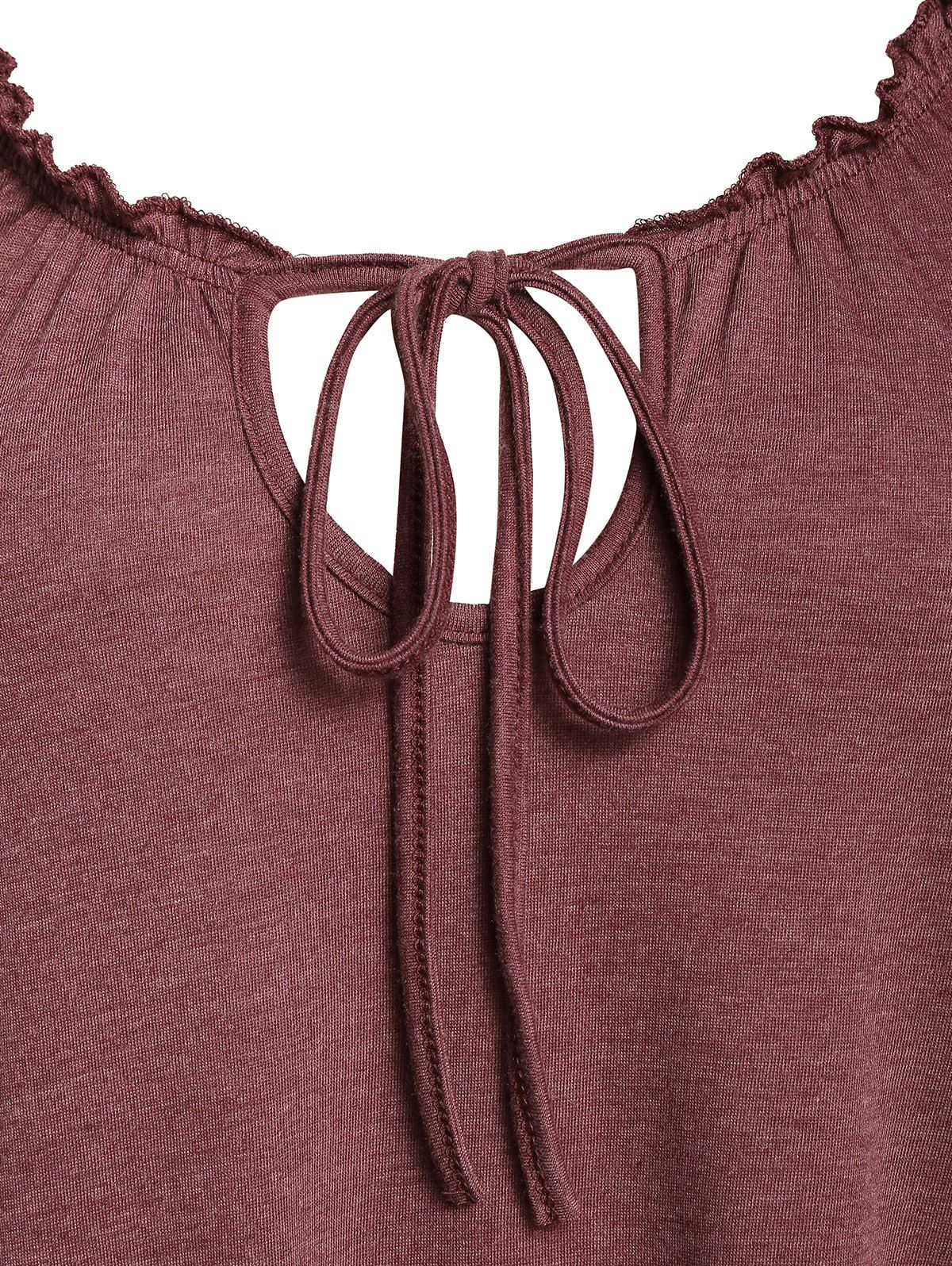 DressLily.com: Photo Gallery - Plus Size Lace Panel Tunic Cut Out T Shirt