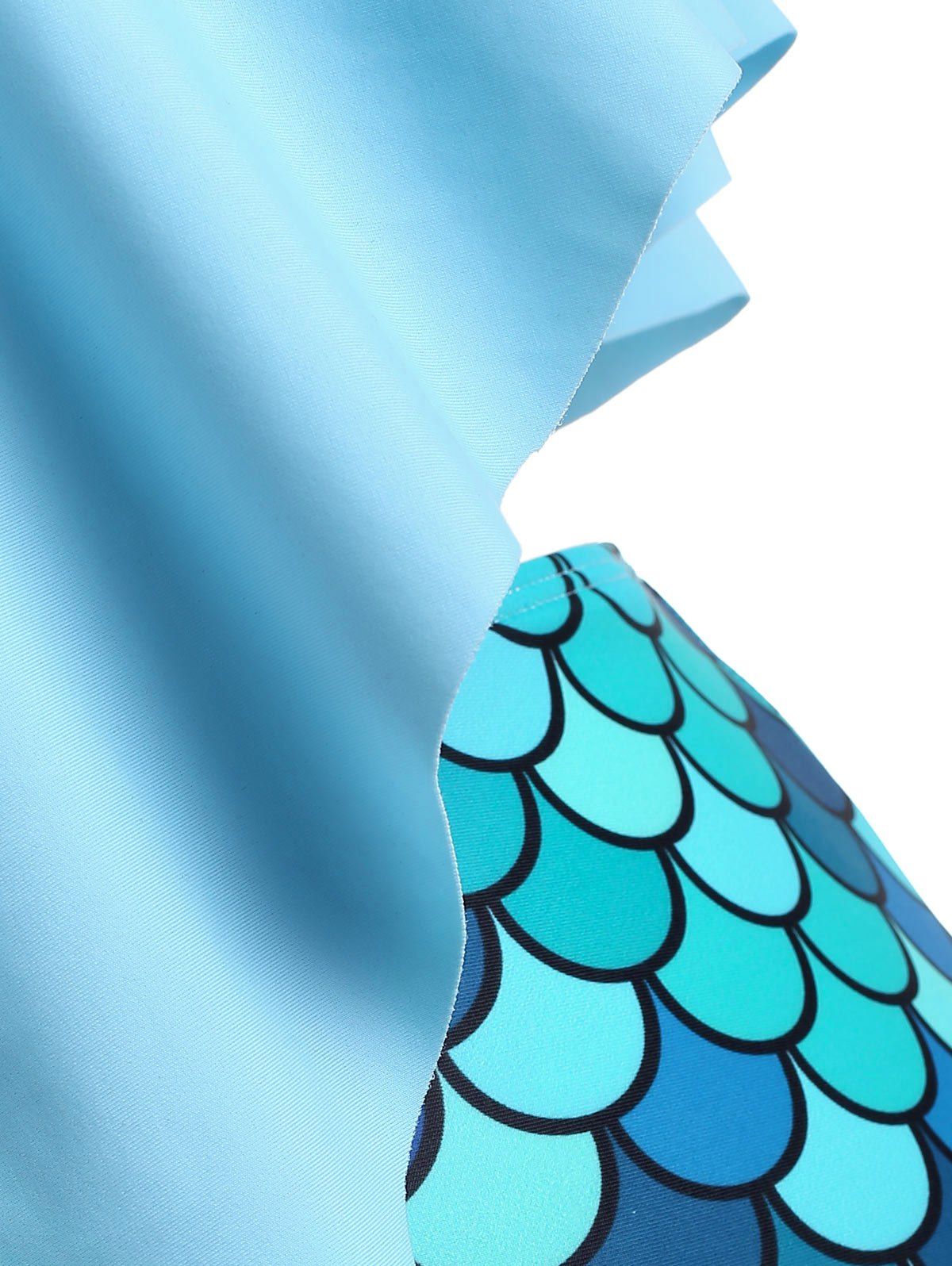 [64% OFF] 2020 Plus Size Ruffle Fish Scale Print Tankini Swimsuit In ...