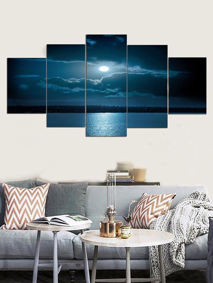 DressLily.com: Photo Gallery - Moon Night Sea Print Unframed Split ...