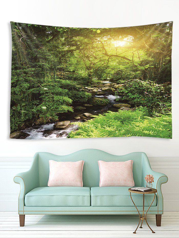 DressLily.com: Photo Gallery - Sunlight Forest Stream Print Tapestry ...