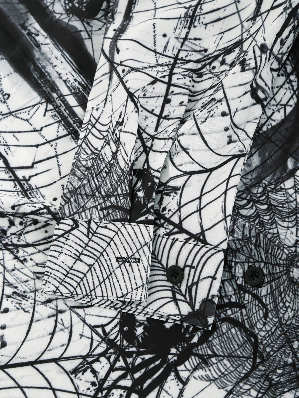 [37% OFF] 2021 Spider Printed Long Sleeves Shirt In WHITE | DressLily