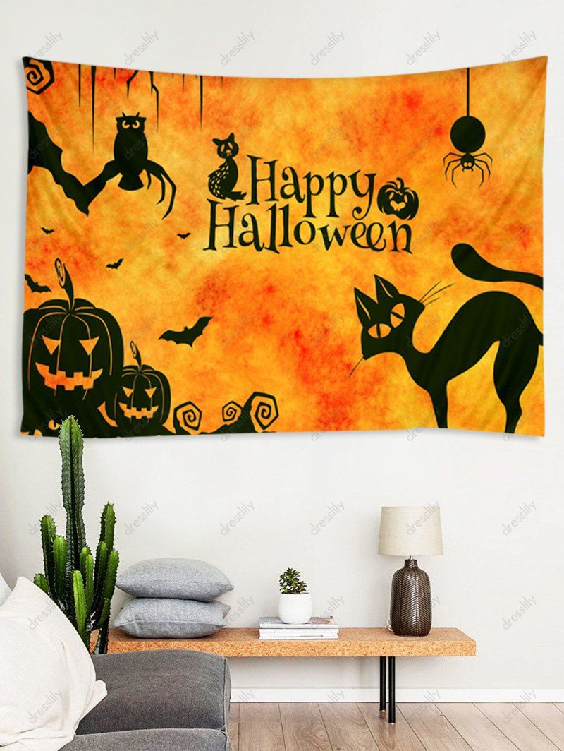DressLily.com: Photo Gallery - Halloween Cartoon Animals Print Tapestry ...