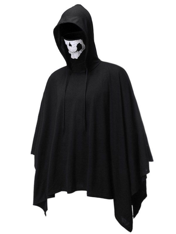 [35% OFF] 2021 Halloween Skull Mask Pullover Hooded Cloak In BLACK ...