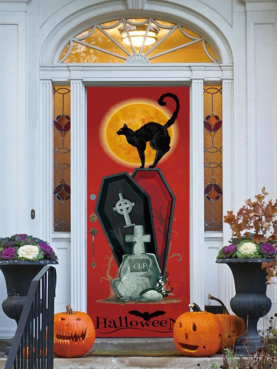 [48% OFF] 2020 3D Print Halloween Theme Door Stickers In Multicolor ...