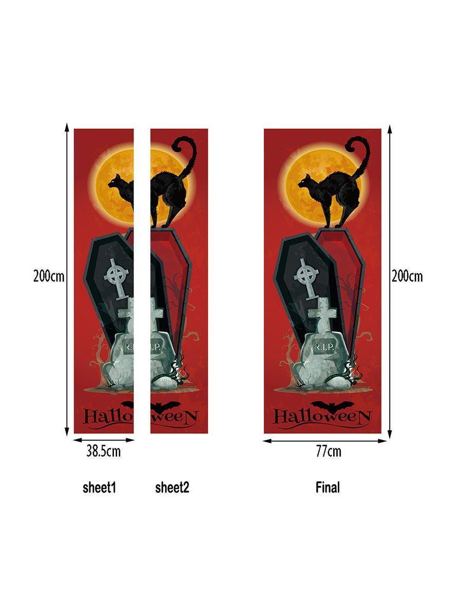 [48% OFF] 2020 3D Print Halloween Theme Door Stickers In Multicolor ...